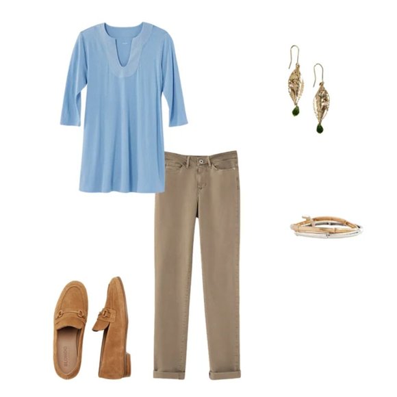 J. Jill | Tops | J Jill Pure Jill Blue Trapunto Tunic Nwt Petite Small ...